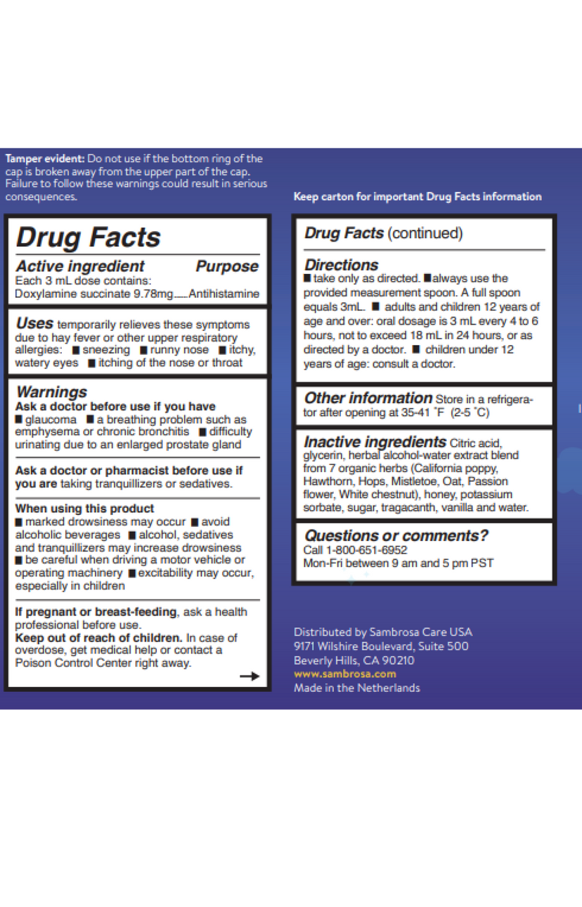 Sambrosa Night Syrup → Nighttime allergy relief for a good night rest