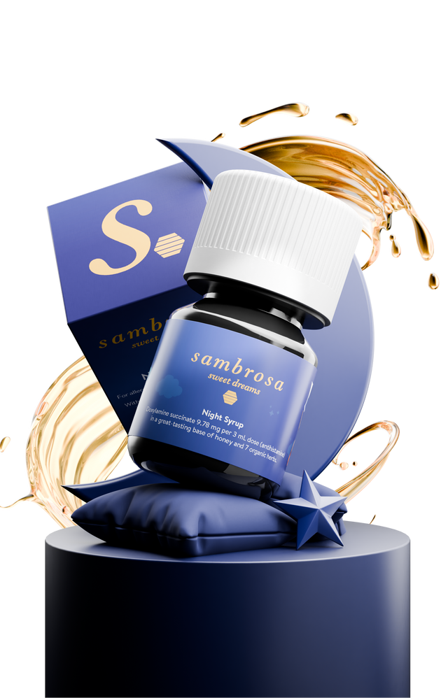 Sambrosa Night Syrup → Nighttime allergy relief for a good night rest