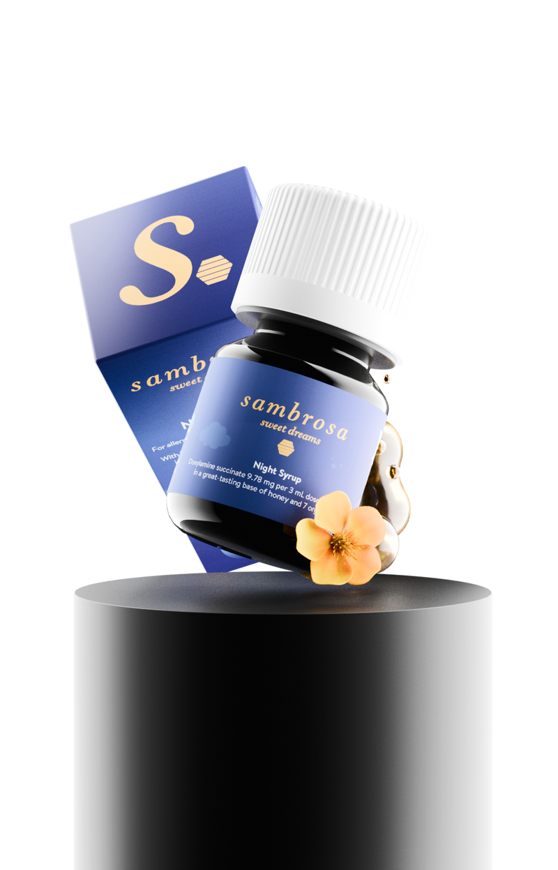 Sambrosa Night Syrup → Nighttime allergy relief for a good night rest